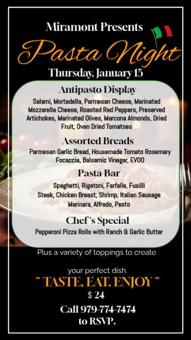 Pasta Night | PosterMyWall