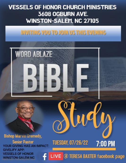 Copy of bible study flyer | PosterMyWall