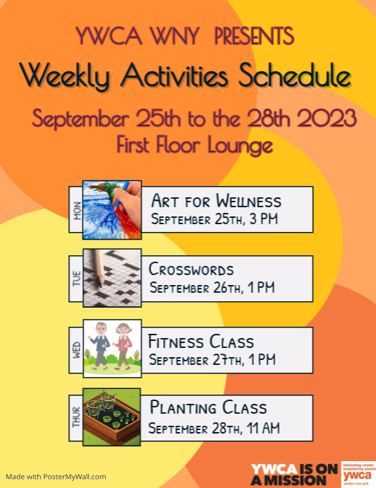 Copy of Weekly Activities Schedule (2) | PosterMyWall