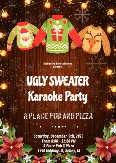 Christmas ugly sweater theme invitation | PosterMyWall