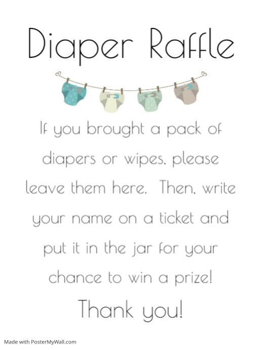 Diaper Raffle Sign | PosterMyWall