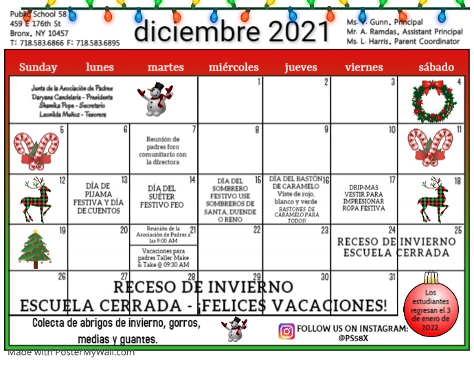 December 2021 spanish | PosterMyWall