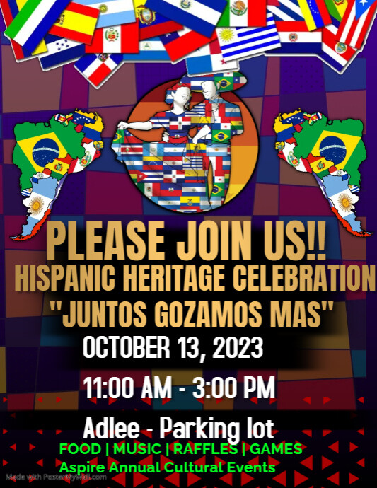 Hispanic Heritage, celebration, event, flyer, | PosterMyWall