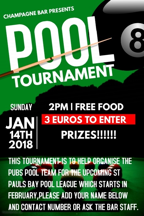 Copy of Pool Tournament Poster | PosterMyWall