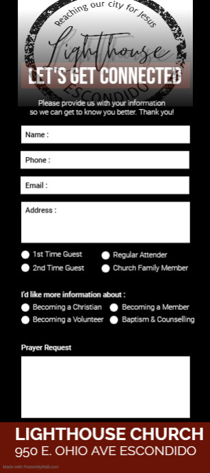 church connection card | PosterMyWall