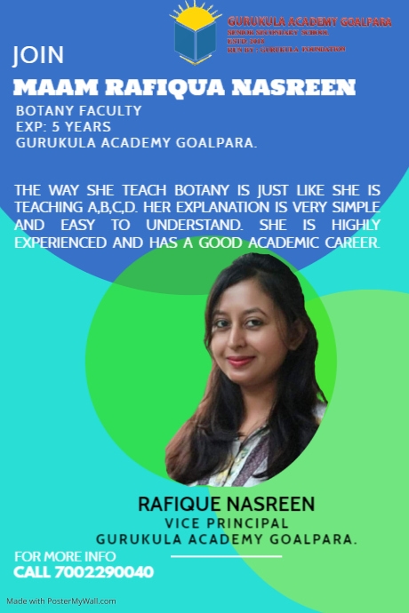Copy of RAFIQUA MAAM | PosterMyWall