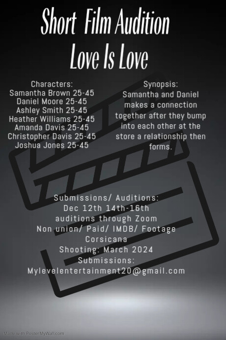 Movie Auditions Casting Call Flyer Template | PosterMyWall