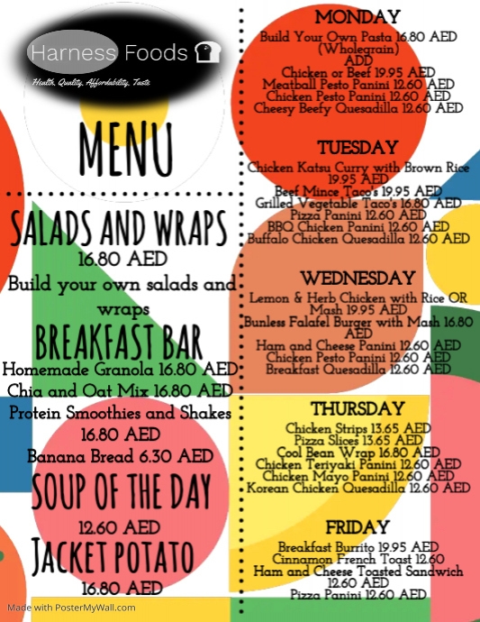 Sixth Form Menu | PosterMyWall