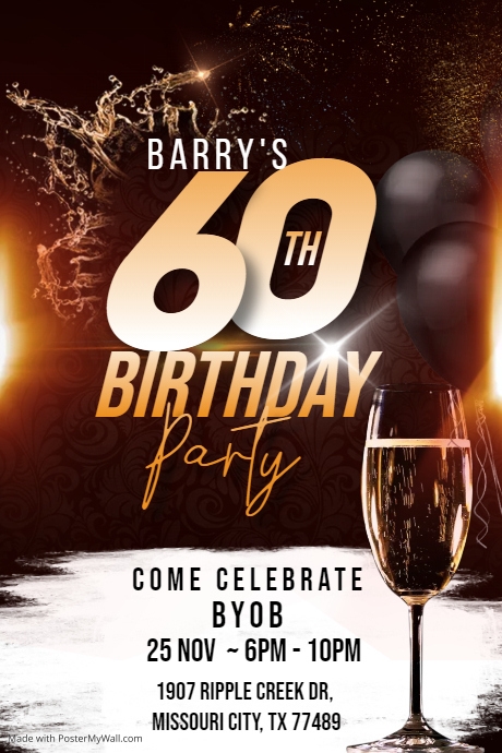 60th Birthday Party | PosterMyWall