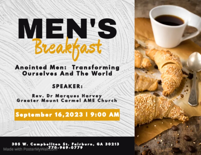 Mens breakfast church event | PosterMyWall