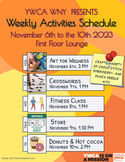Copy of Weekly Activities Schedule (4) | PosterMyWall