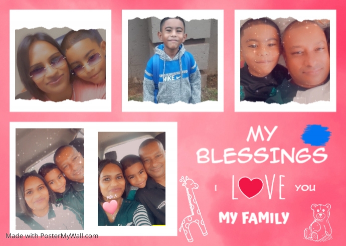 Copy of Pink Family Collage Postcard | PosterMyWall