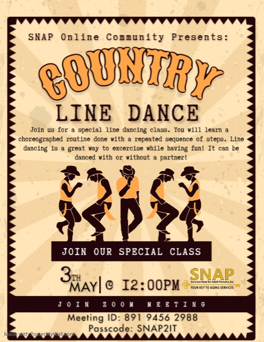 Copy of Country Line Dancing Competition Flyer Templa | PosterMyWall