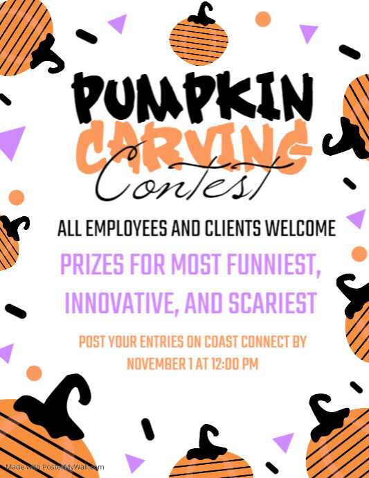 Modern Pumpkin Carving Contest Flyer Template | PosterMyWall