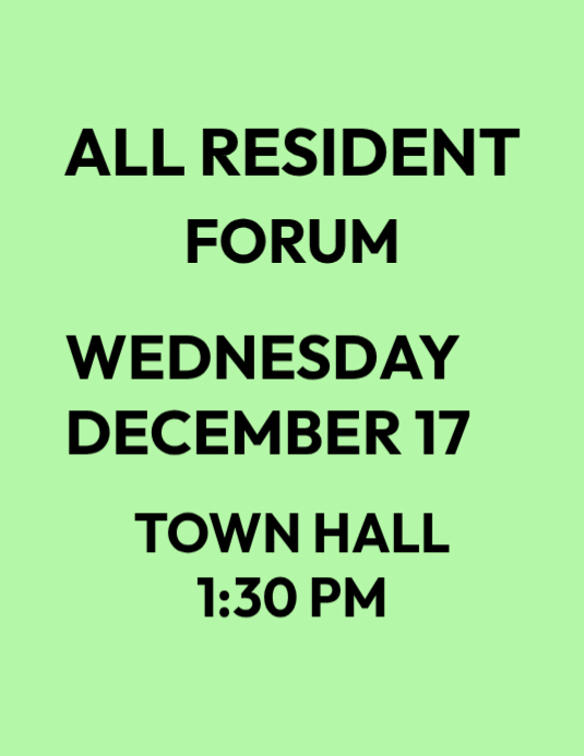 ALL RESIDENT FORUM | PosterMyWall