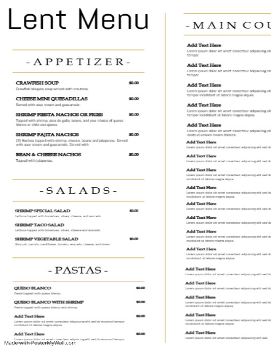 Copy of Menu | PosterMyWall