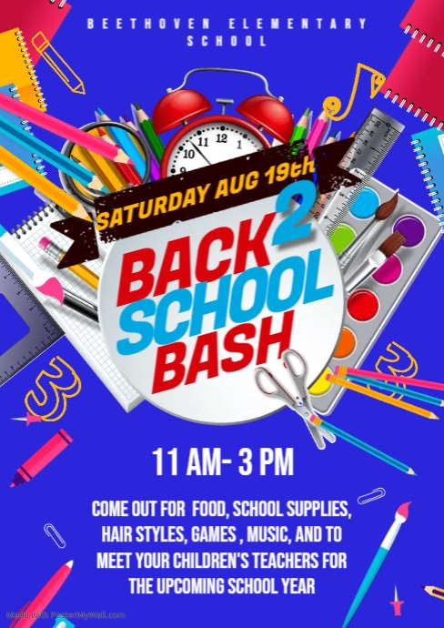 Copy of Back To School Bash BES | PosterMyWall