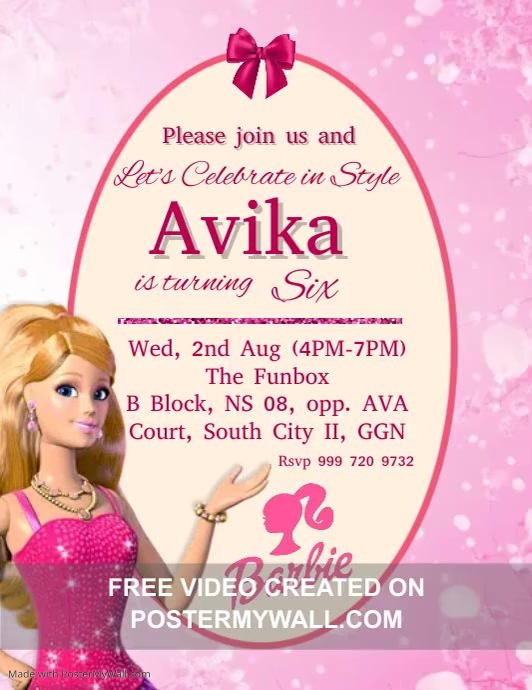 Barbie Birthday Party Invitation Template | PosterMyWall