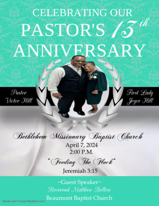 Pastor Anniversary | PosterMyWall