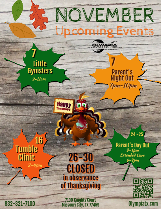 November Upcoming Events | PosterMyWall