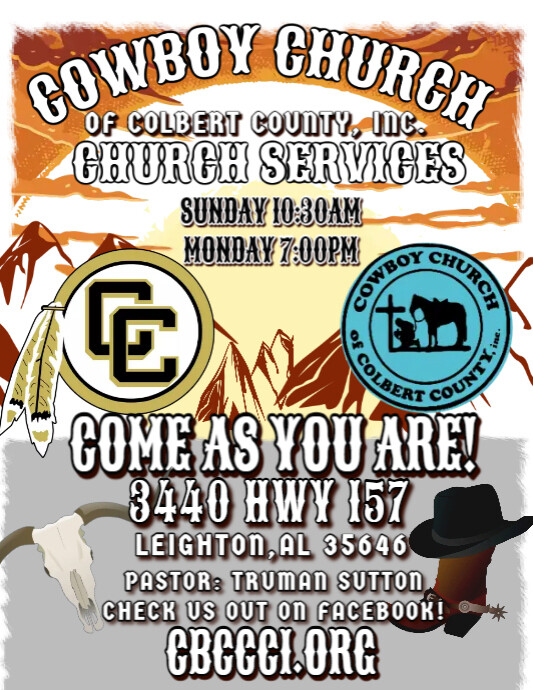 Orange wild west cowboy party flyer | PosterMyWall