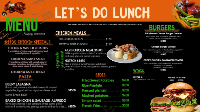 LUNCH MENU (1) | PosterMyWall