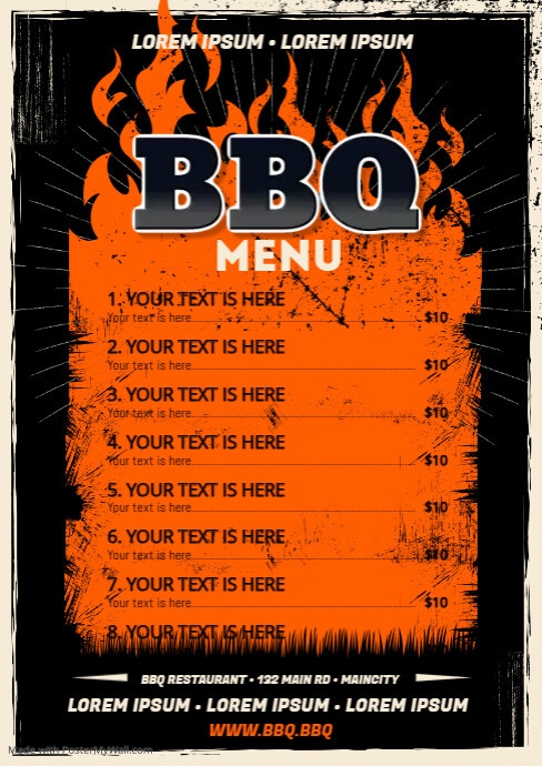 BARBECUE MENU | PosterMyWall