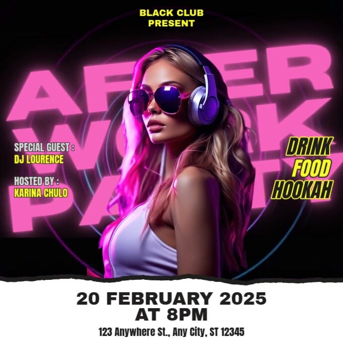 3d After Work Party Persegi (1:1) Template | PosterMyWall