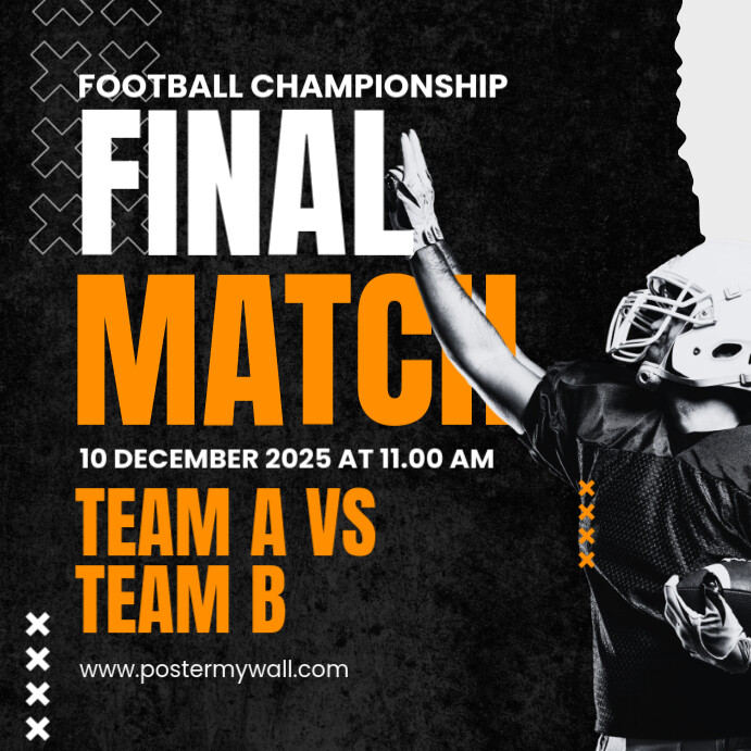 3d American Football Match Pos Instagram Template | PosterMyWall