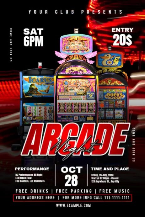 3d Arcade Night | Arcade Night Poster Template | PosterMyWall
