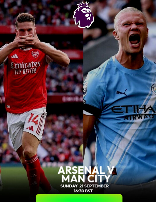 3d Arsenal Vs Manchester City Matchday Flyer (us Letter) Template ...