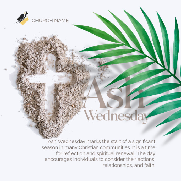 3d Ash Wednesday Instagram Post Template | PosterMyWall