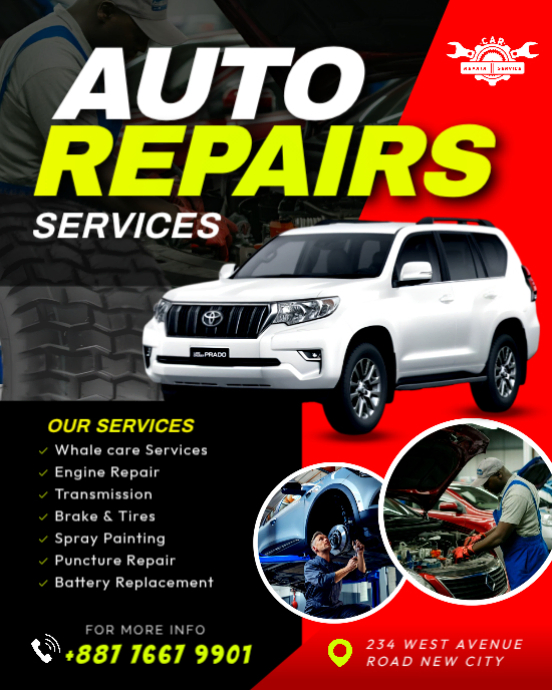 3d Auto Repair Shop Mechanic Car Automotive Vahicle Service Garage ...