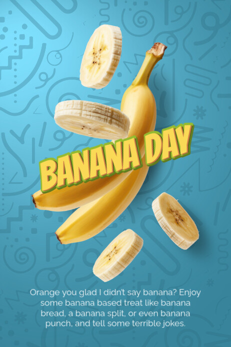 3d Banana Day Poster Template | PosterMyWall