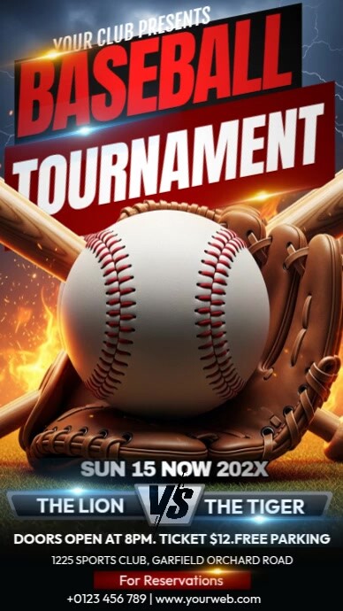 3d Baseball Tournament Instagram Story Template | PosterMyWall