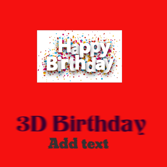 3D birthday logo design complete. Template | PosterMyWall