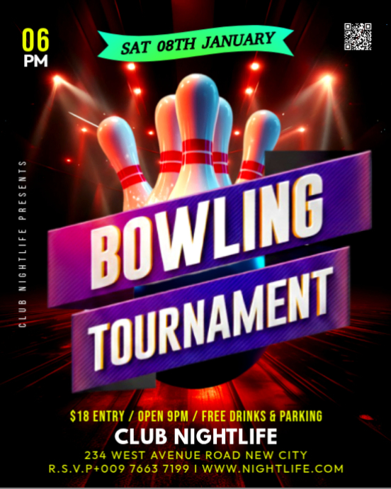 3d Bowling Championship Tournament Competition League Cup Event Promo ...