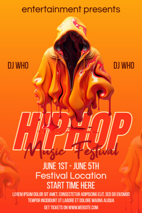 Plantilla de 3d Bright Hiphop Festival Poster | PosterMyWall