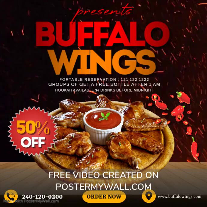 Plantilla de 3d Buffalo Wings Instagram Post | PosterMyWall