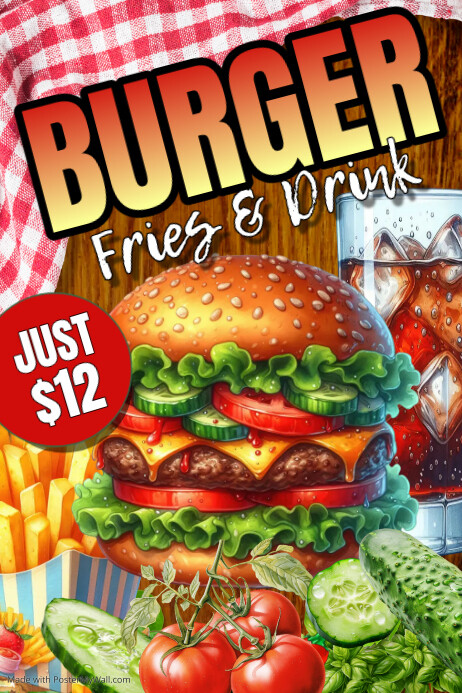 Modèle 3d Burger Special Deal Restaurant Poster | PosterMyWall