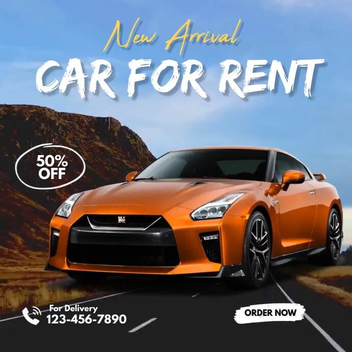3d Car For Rent Instagram Post Template | PosterMyWall