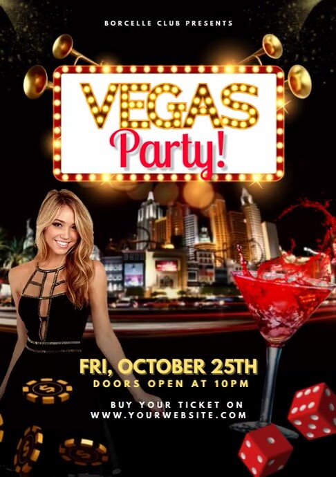 3d Casino Party A4 Template | PosterMyWall