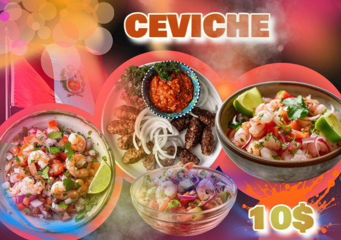 3d Ceviche Peru Food A4 Template | PosterMyWall