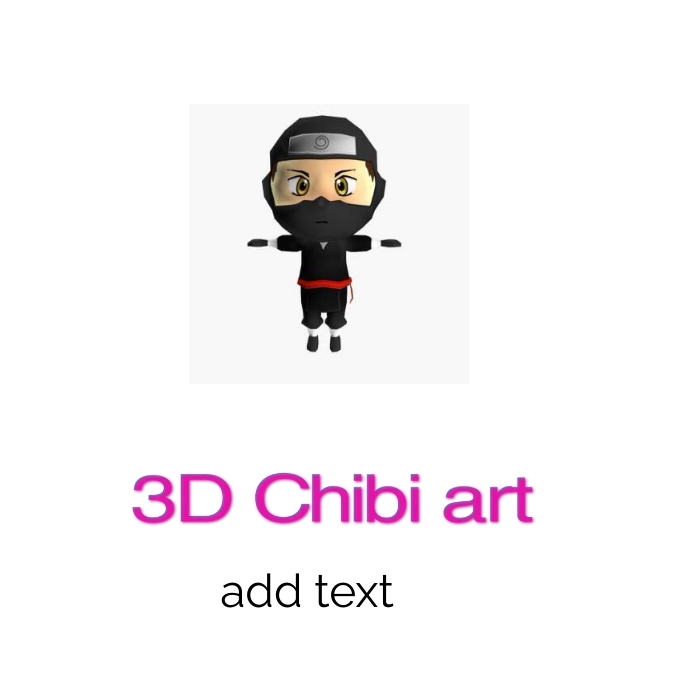3D Chibi art logo design template. | PosterMyWall