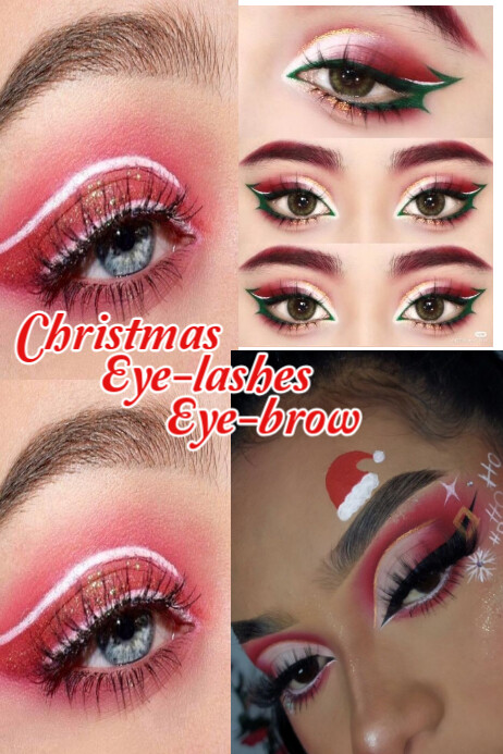3d Christmas Eye Lashes And Brow Poster Template | PosterMyWall