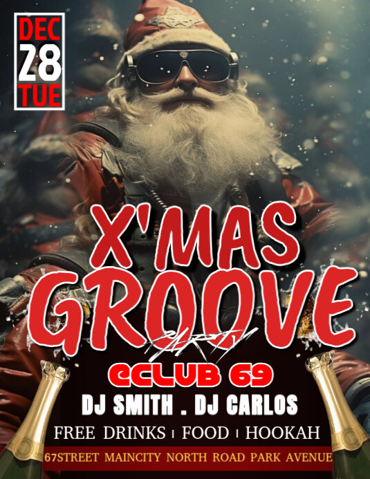 3d Christmas Groove Party Flyer (us Letter) Template | PosterMyWall