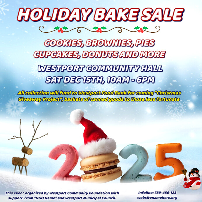 Copy of 3d Christmas Holiday Bake Sale Flyer Instagram Post | PosterMyWall