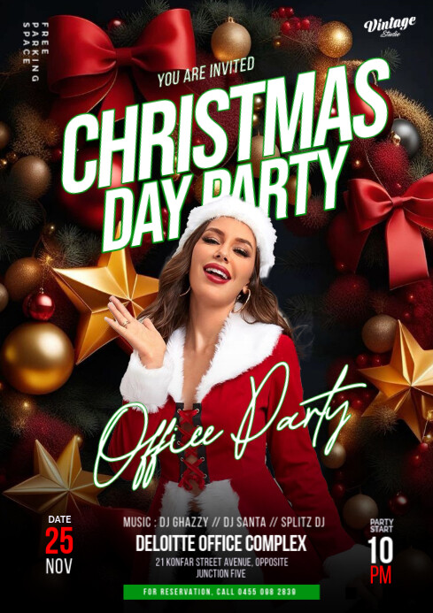 3d Christmas Office Party Event Flyer A4 Template | PosterMyWall