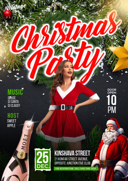 3d Christmas Party Event Flyer A4 Template | PosterMyWall