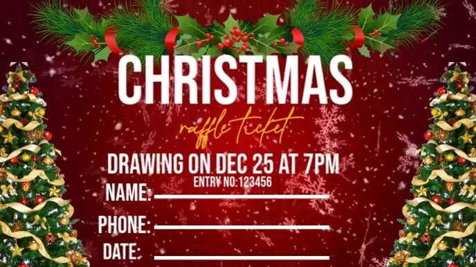 3d Christmas Raffle Ticket Digital Display (16:9) Template | PosterMyWall